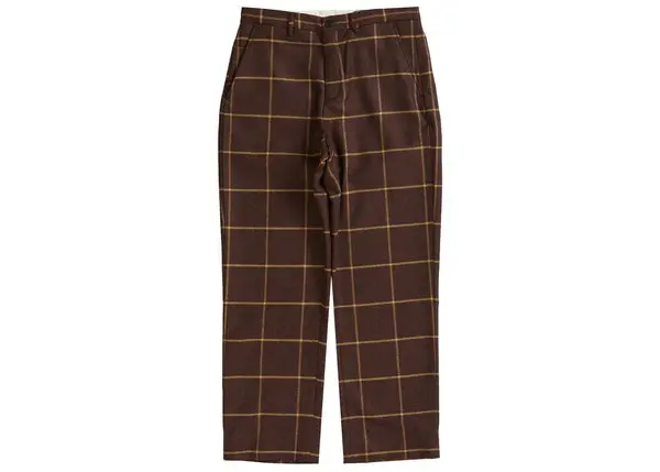 Supreme Windowpane Wool Trouser - Brown Window | Editorialist
